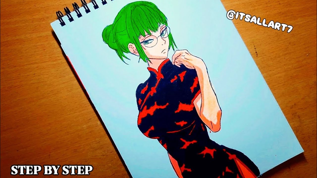 How to Draw Maki Zenin from Jujutsu Kaisen | Step-by-Step Drawing ...