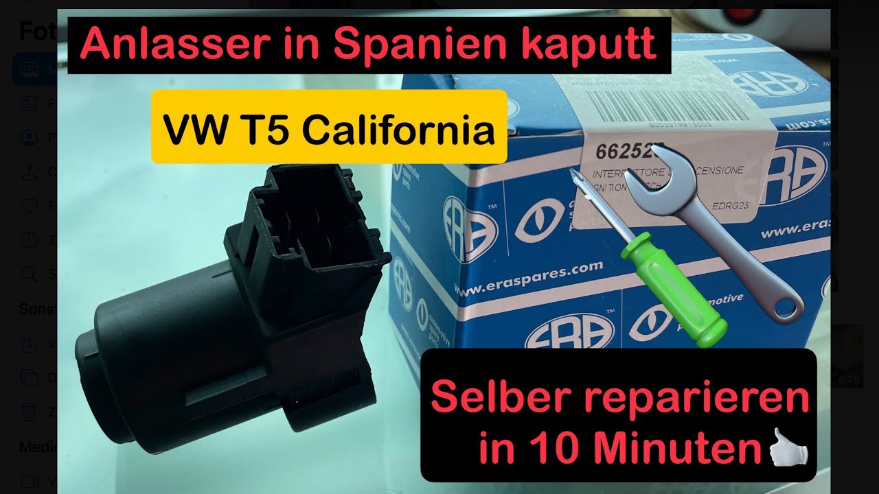 Anlasser Zündschloss VW T5 kaputt in Spanien - selber reparieren in 10 ...