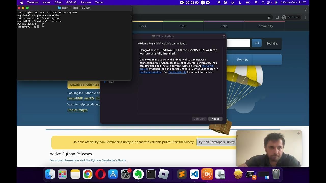 macOS Python Kurulumu , 2022 Macbook M1,M2 İşlemciler , Certifi Kurulumu - YouTube