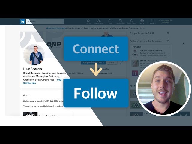 Linkedin Follow Button Yellow