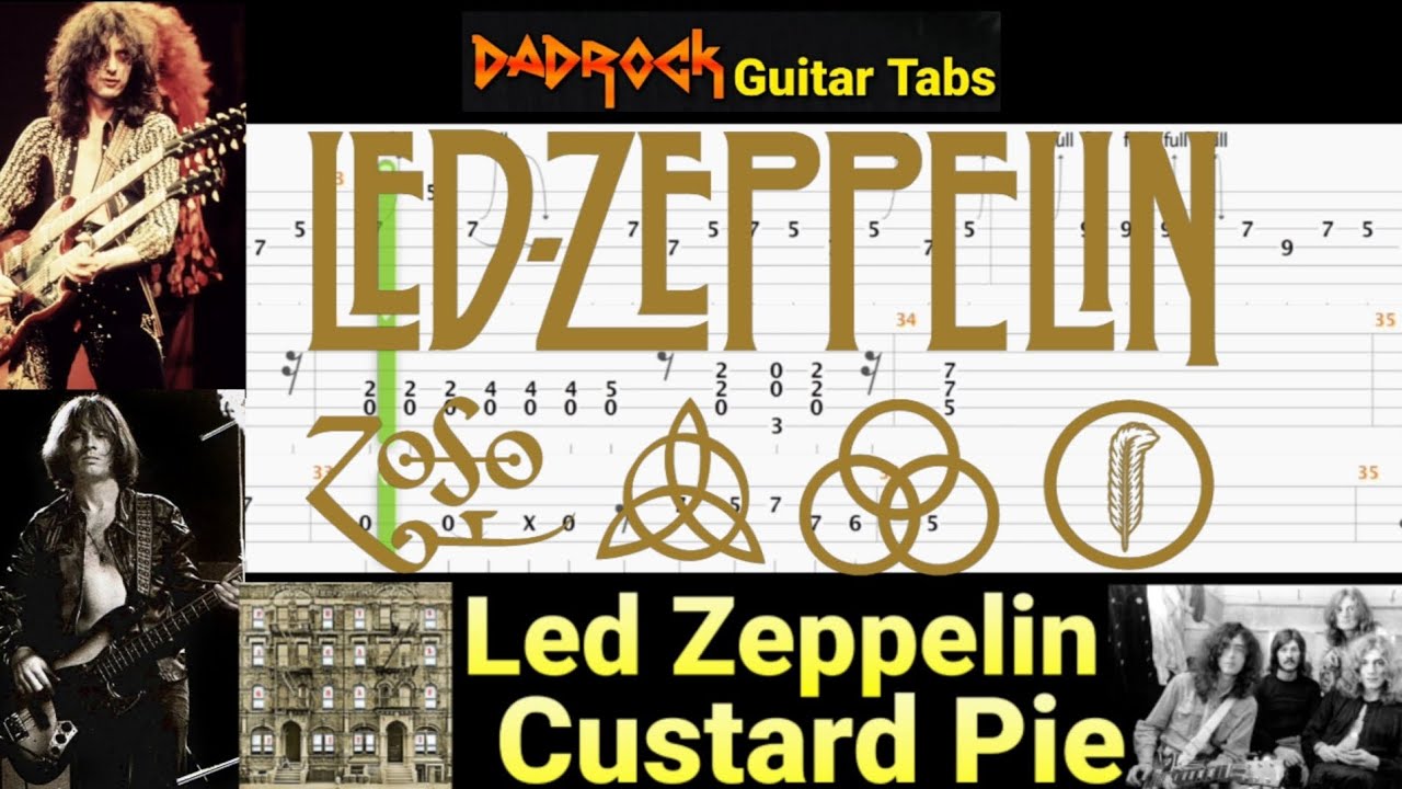 Custard Pie - Led Zeppelin - Guitar + Bass TABS Lesson - YouTube