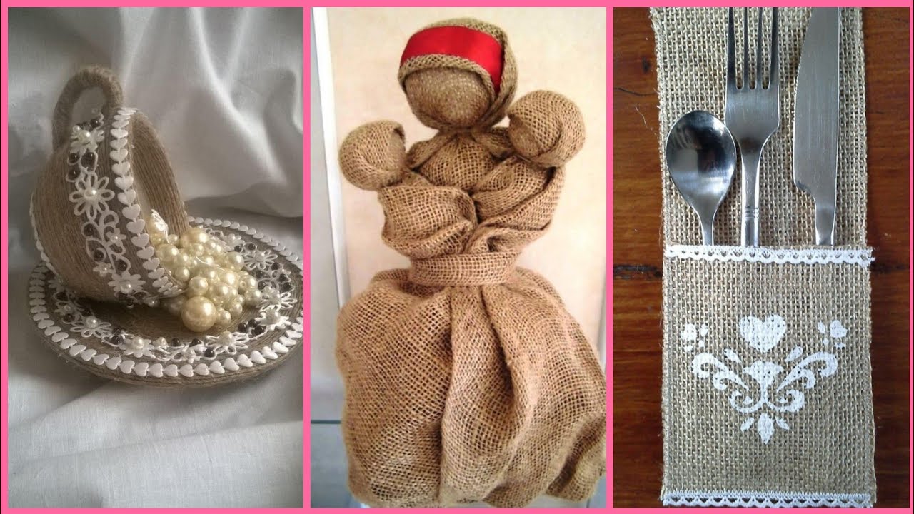 Latest beautiful jute craft ideas - YouTube