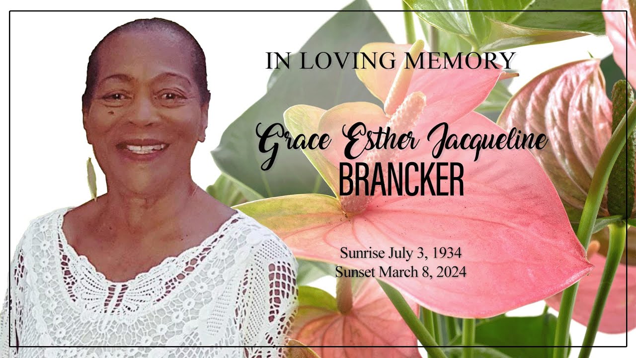 Celebrating the Life of Grace Esther Jacqueline Brancker - YouTube