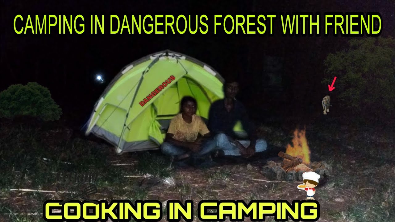 CAMPING IN DANGEROUS FOREST WITH FRIEND || COOKING IN CAMPING - YouTube