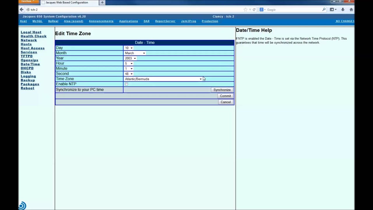 Configuration - How to set the time on a Jacques system controller ...