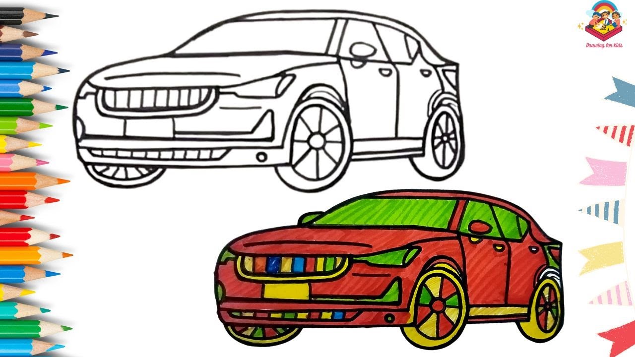 How to Draw Luxury Car Easy Step by Step I Kids Drawing 🚗 - YouTube