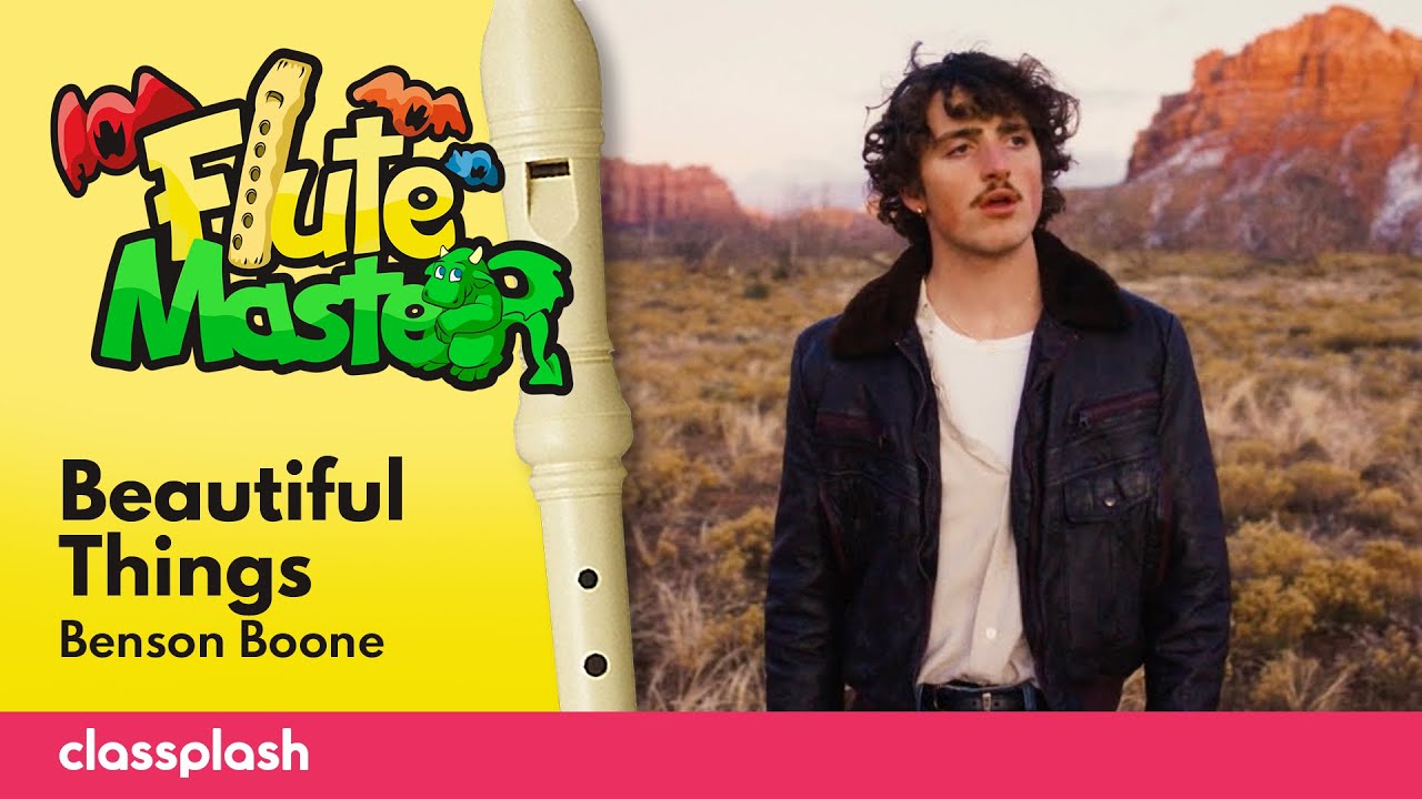 Beautiful Things - Benson Boone | Recorder Flute Tutorial by Flute ...