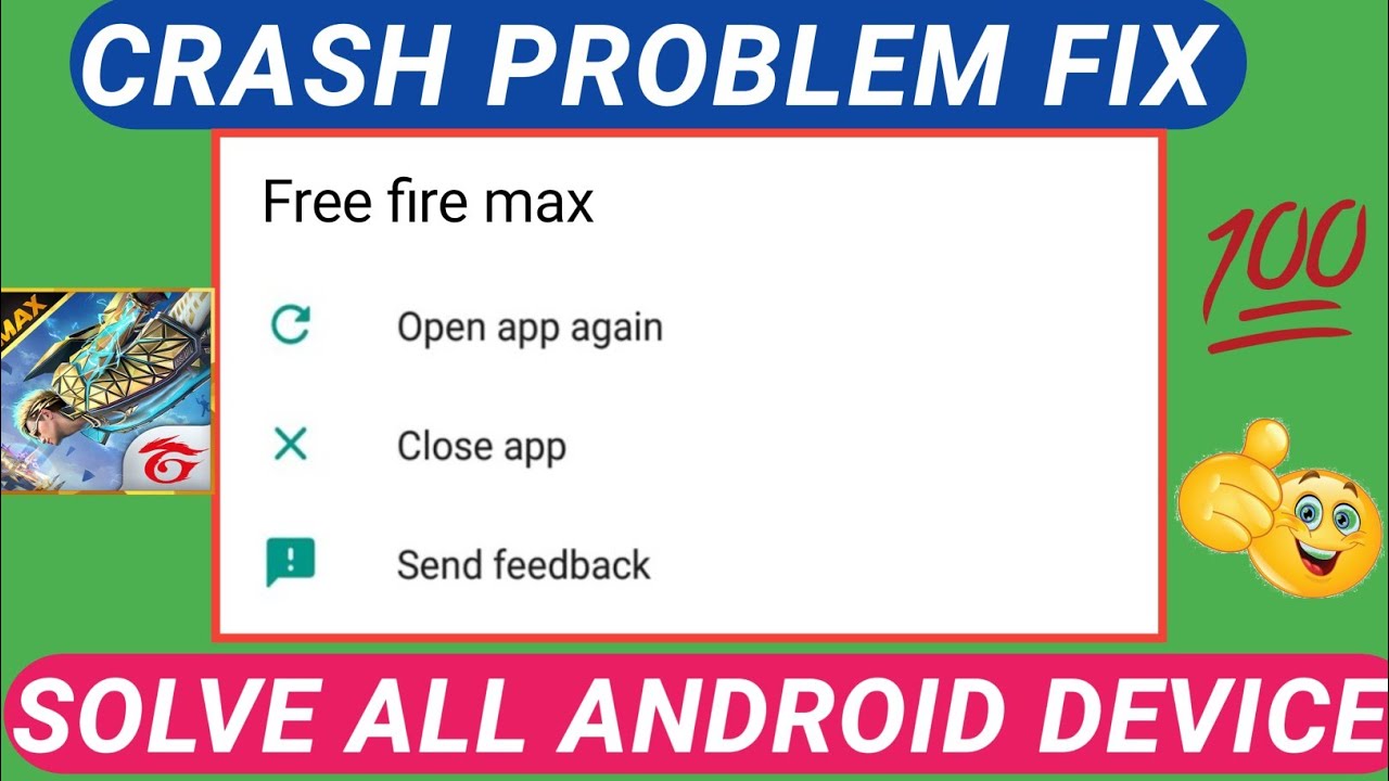 💥 Free fire max • open app again , close app | crashing problem fix 💥 ...