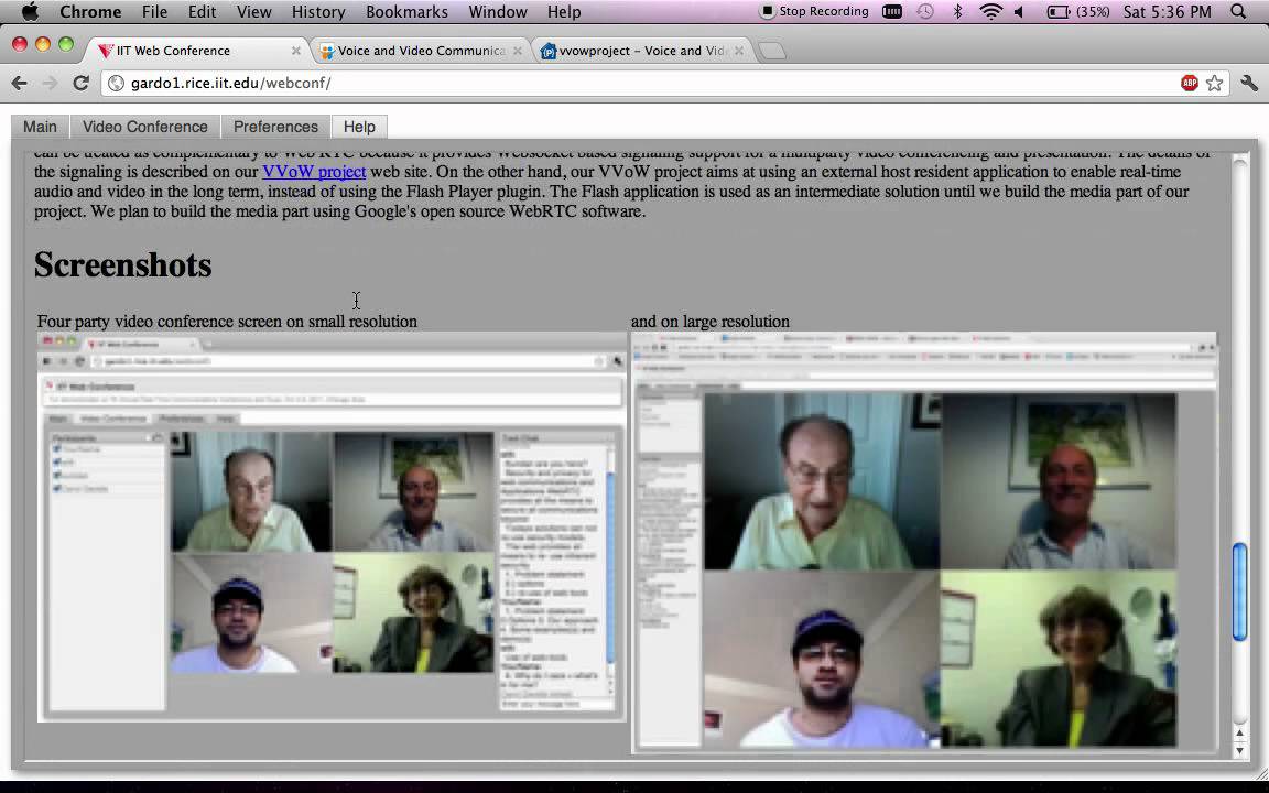 Voice and Video on Web demonstration - YouTube