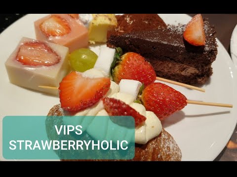 Korean food buffet VIPS 빕스 딸기홀릭 디저트편 - YouTube