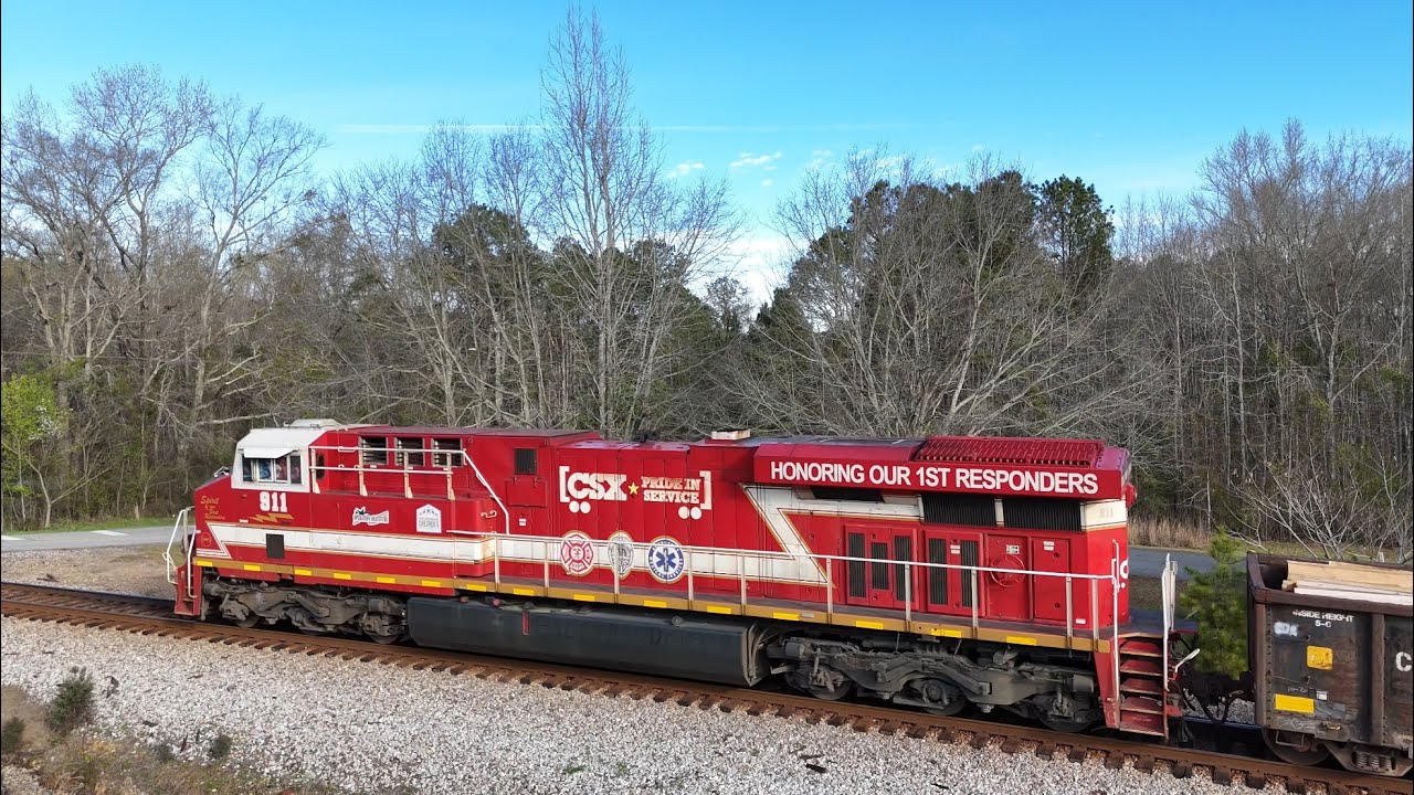 CSX 3467 & rear DPU CSX 911 Specialty Unit “Honoring Our 1st Responders ...