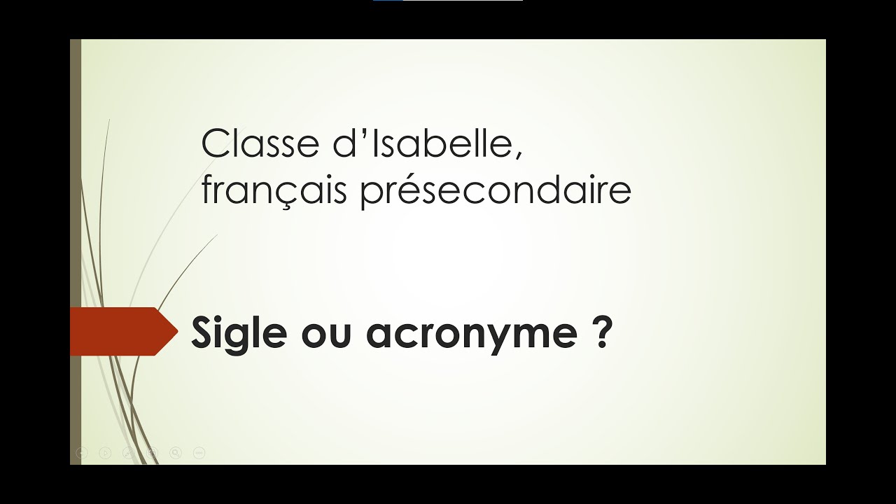 Sigle ou acronyme ? - YouTube
