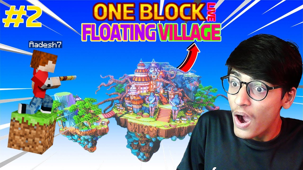 I Founded Floating Village in One Block Minecraft 🔴Live - YouTube