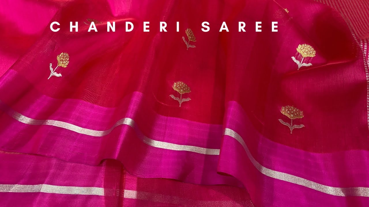 letest designer collection chanderi handloom saree - YouTube