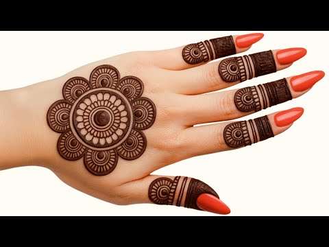 Karwa chauth mehndi design | Simple mehndi design back hand | mehndi designs easy | mehandi design