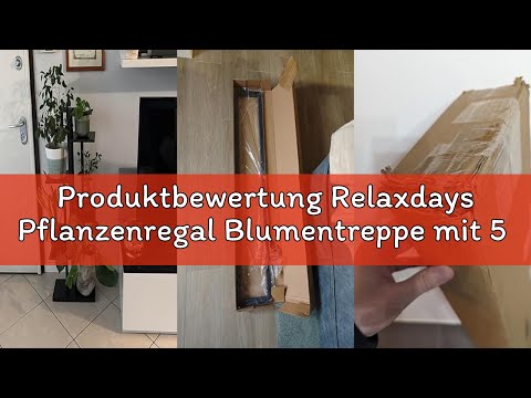 Produktbewertung Relaxdays Pflanzenregal Blumentreppe mit 5 Ablagen, schwarz | Blumenregal innen, HB