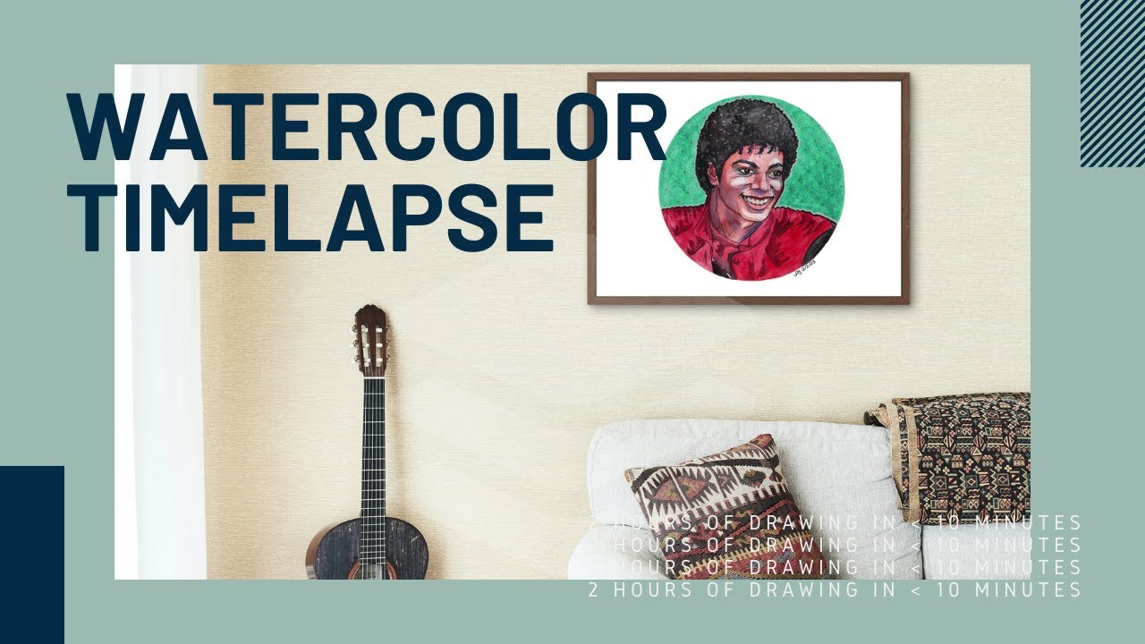 Timelapse - King of Pop Comic Sketchj Aquarell Porträt im Zeitraffer ...
