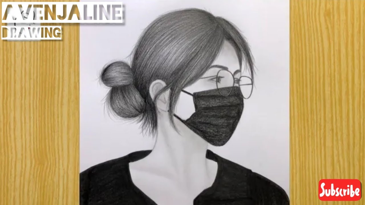 How to draw a girl with black mask / Avenjaline drawing - YouTube