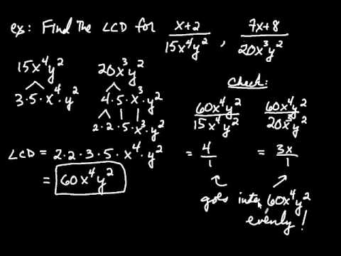 Finding the LCD of Rational Expressions - YouTube