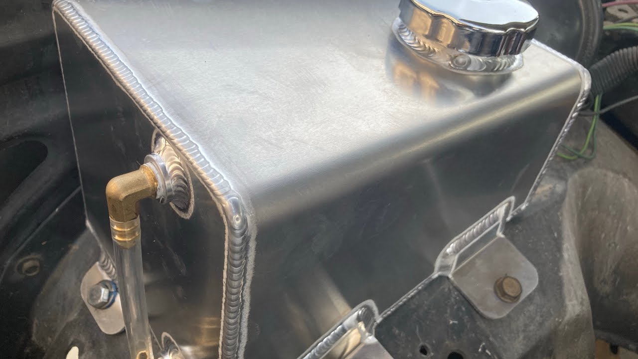Turbo Buick and GBody aluminum coolant overflow tank - YouTube