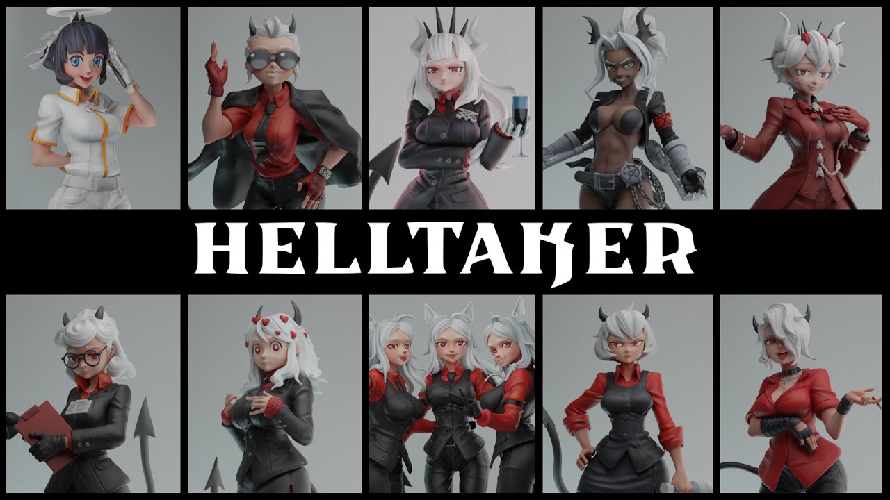 ALL 3D PRINT HELLTAKER CHARACTER TURNTABLE - YouTube