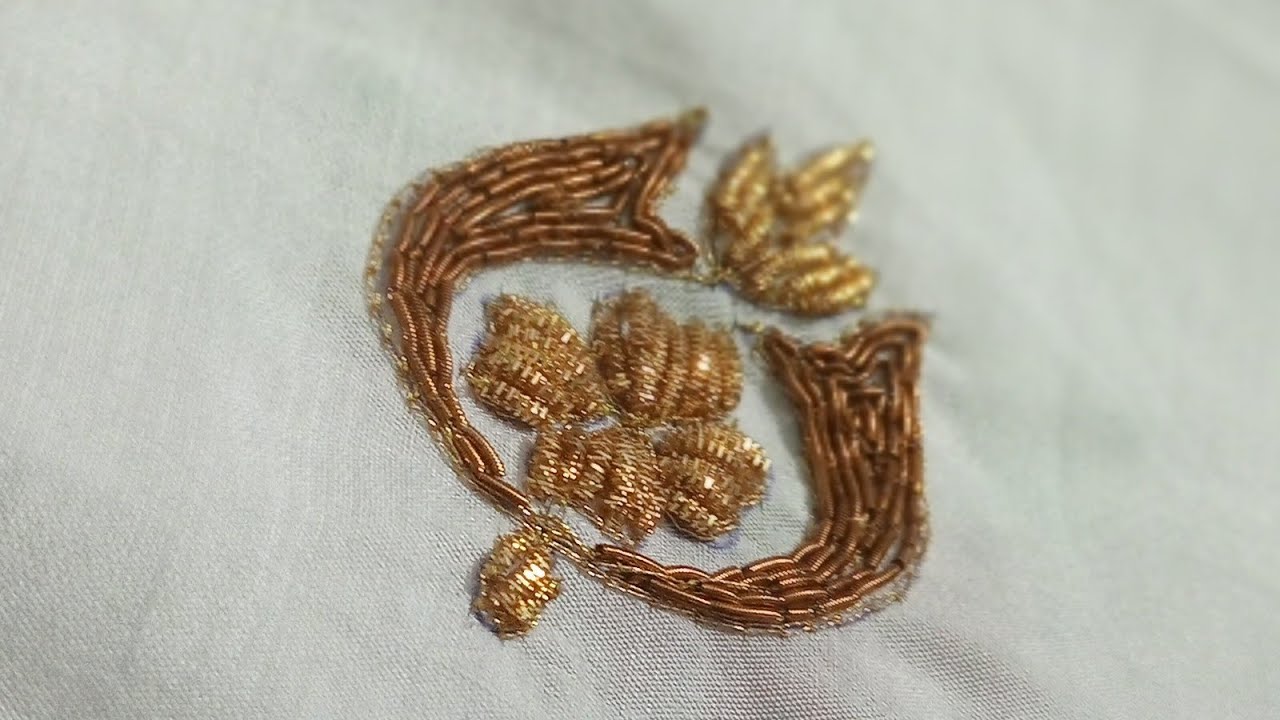 Easy zardozi embroidery || zardozi embroidery for beginners || aari ...