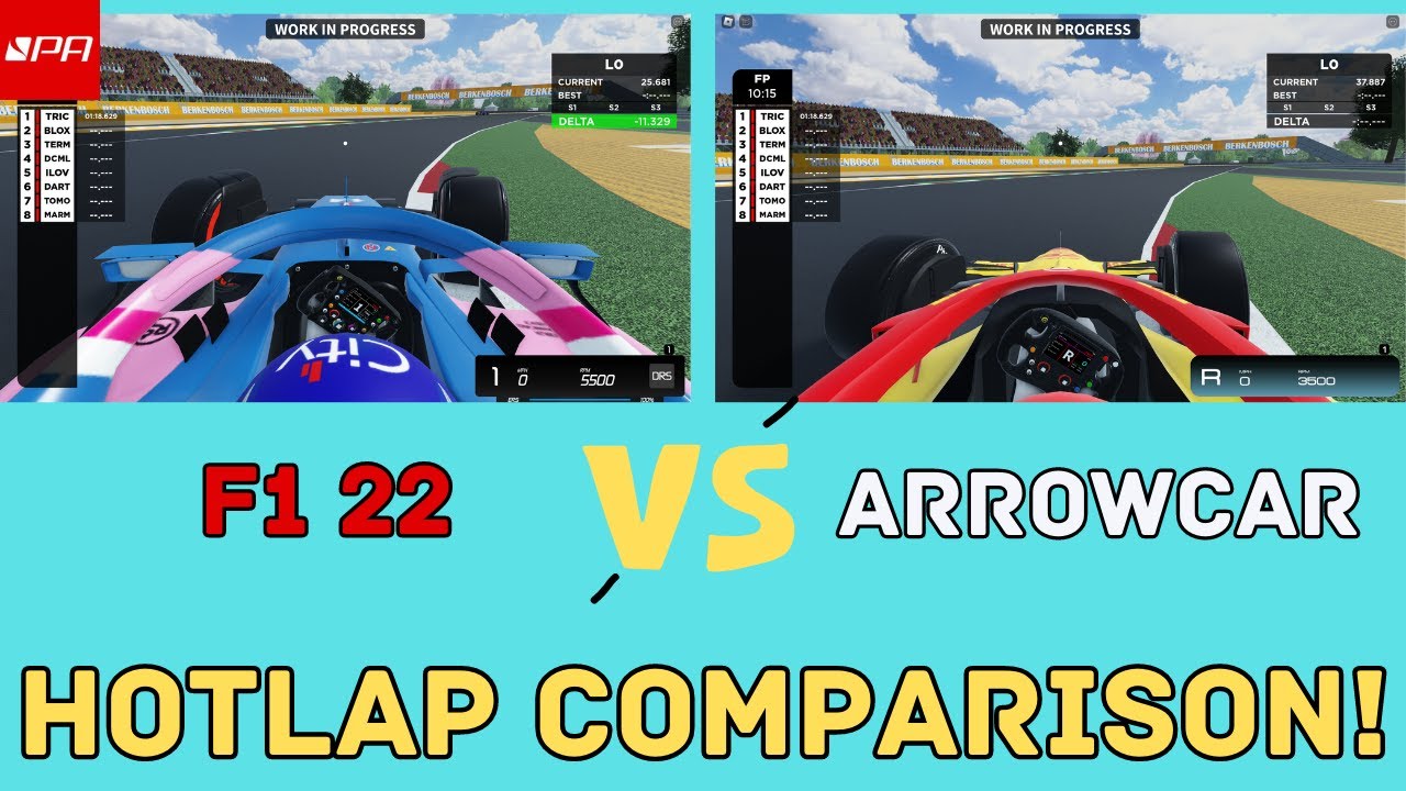 F1 22 VS ARROWCAR (INDY): HOTLAP COMPARISON (Formula Apex Roblox) - YouTube