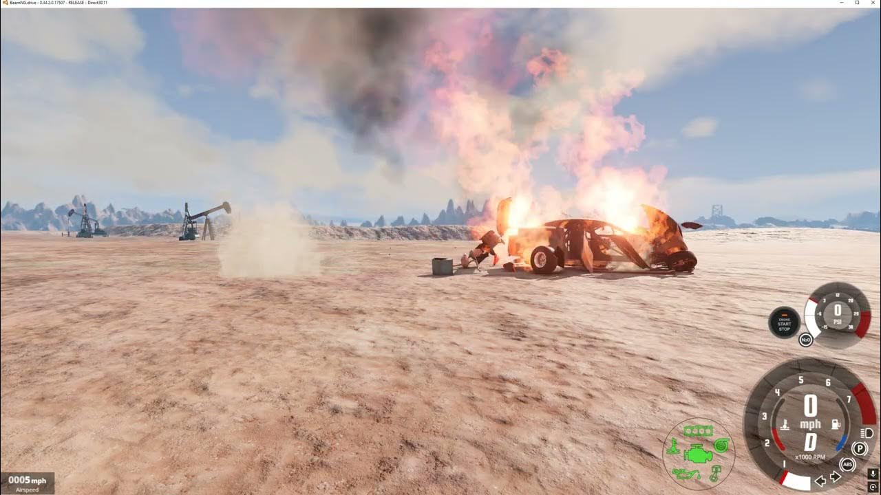 BeamNG - LUA land mine explosion - YouTube