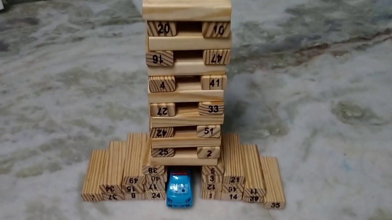 Kids educational game .how to make tower from wooden blocks . - YouTube