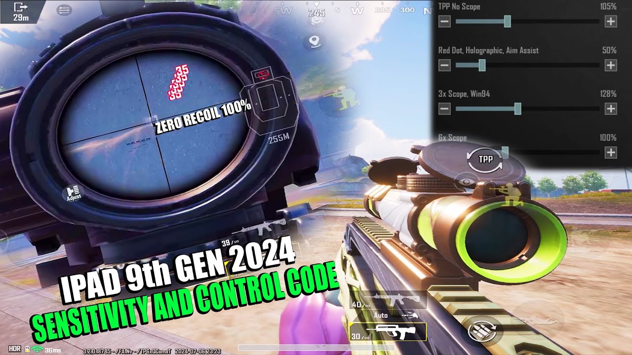 IPAD 9TH GEN 2024 SENSITIVITY AND CONTROL CODE BGMI | BEST SENSITIVITY ...