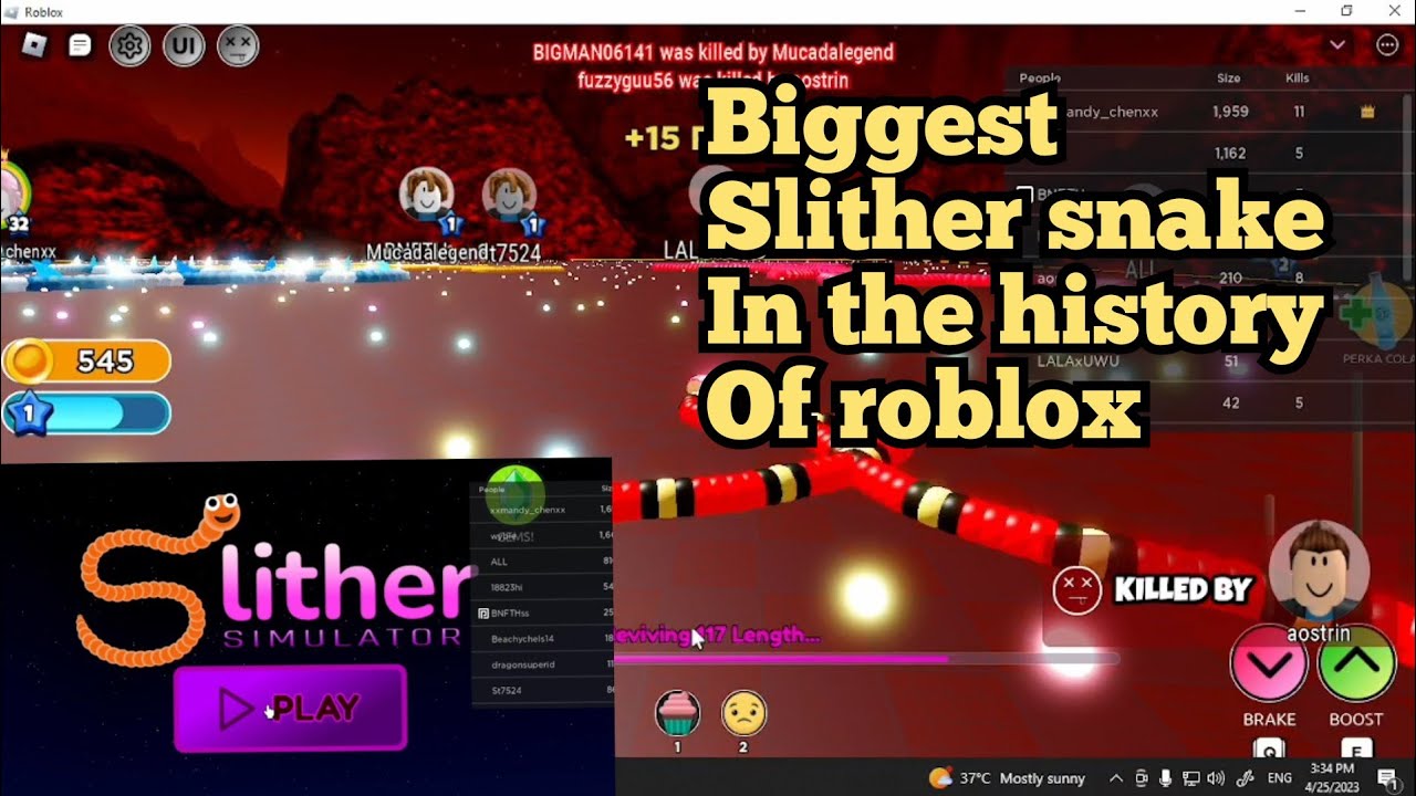 biggest slither Snake in the history of roblox ..playing game - YouTube