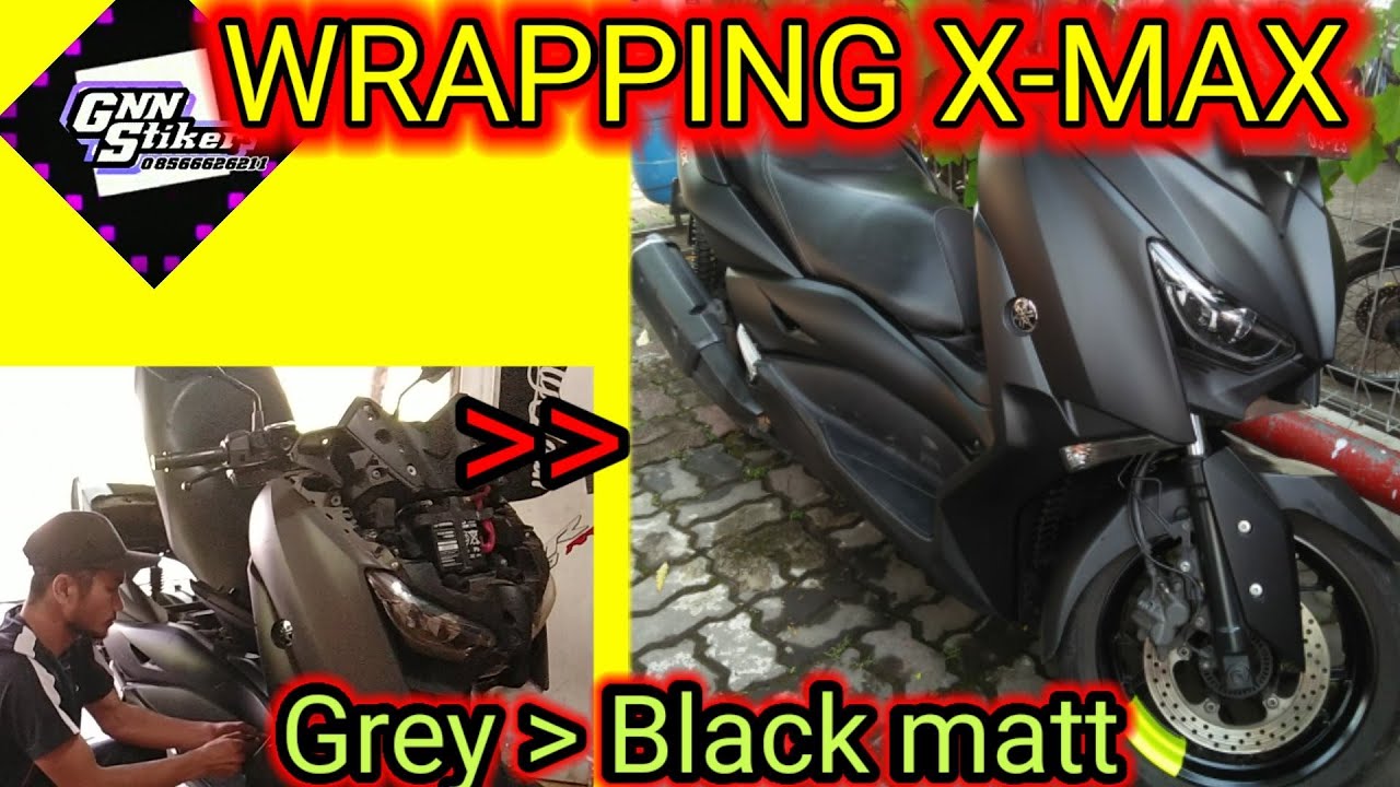 Wrapping yamaha x max black matt || semarang - YouTube