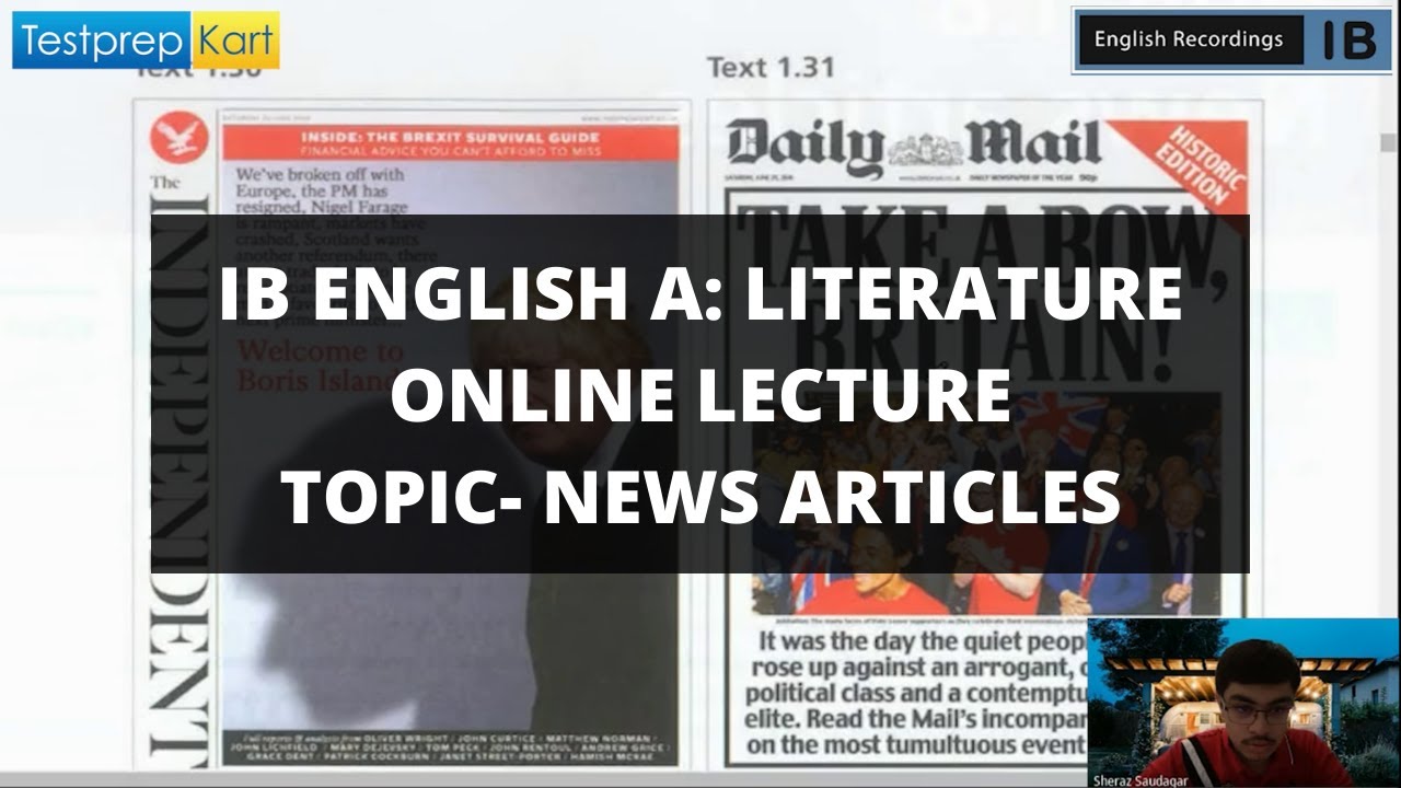 IB English A: Literature | NEWS Articles (Online Lecture) - YouTube