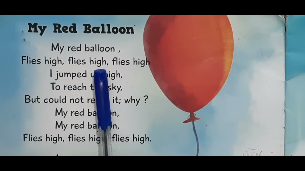 My Red Balloon । LKG English Poem । LKG English Rhyme । English Rhymes ...