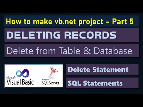 Deleting records from the table | sql Delete Statement | Microsoft Vb.net Project Part 5 # ...