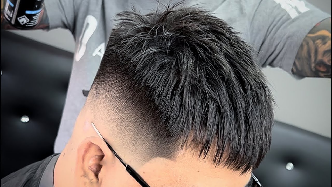 Corte desvanecido medio ( mid Fade) más peinado crop - YouTube