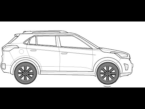 Hyundai Creta car drawing - YouTube