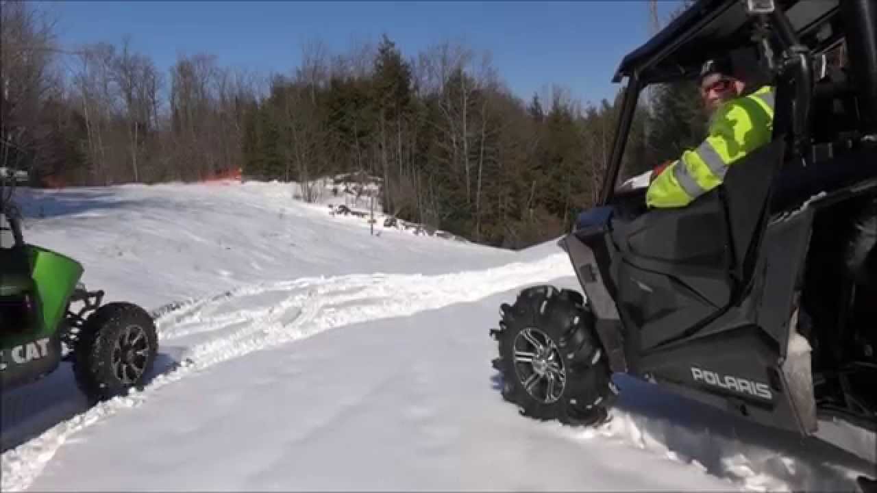 XP1K rzr 1000 on 32" Silverbacks and wildcat snow riding in the U.P ...