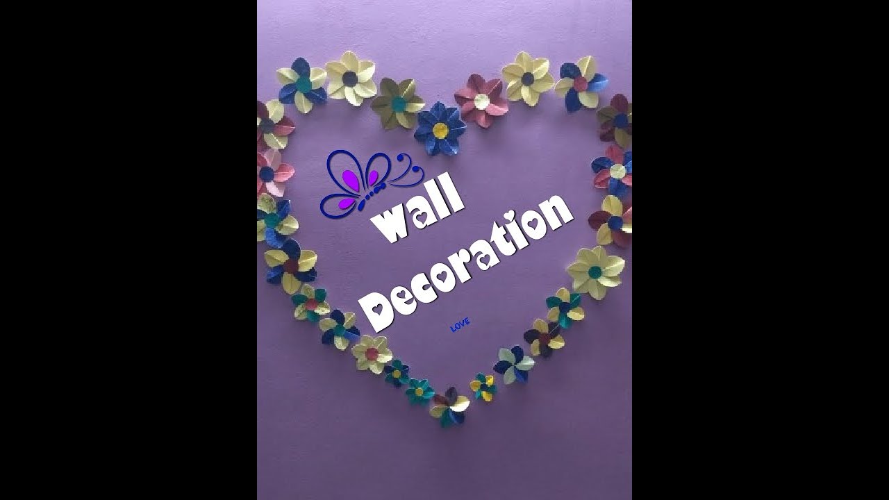 Simple wall decoration - decoration - paper rose - crafts in tamil ...
