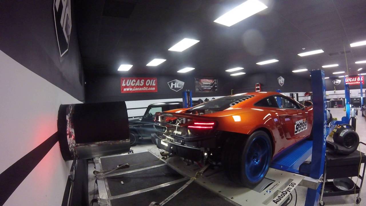 Hyper1200 McLaren 12C 5500 RPM 2-Wheel Dyno Test 1 Tri-Boost System ...