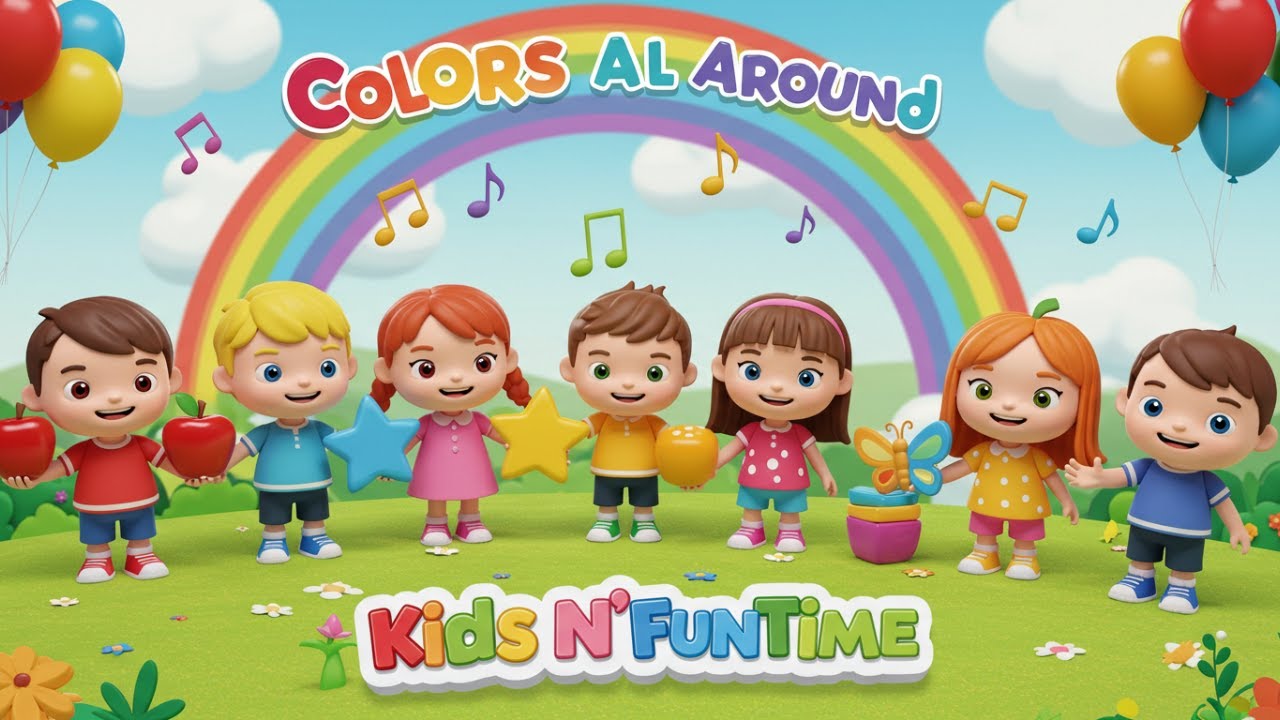 Colors All Around | Fun Color Songs | Kids N’ FunTime #NurseryRhymes # ...