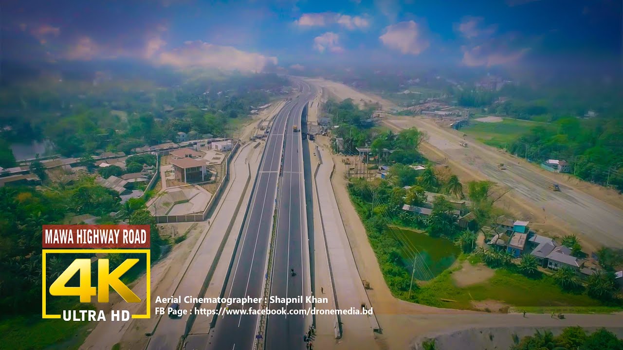 Mawa HighWay Road 4K Drone Footage I Drone Media Bangladesh - YouTube