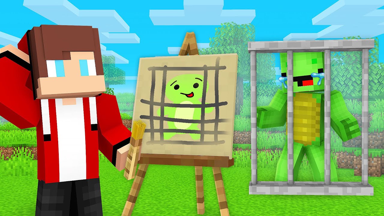 Jj Use Drawing Mod To Prison For Mikey Prank Maizen Youtube