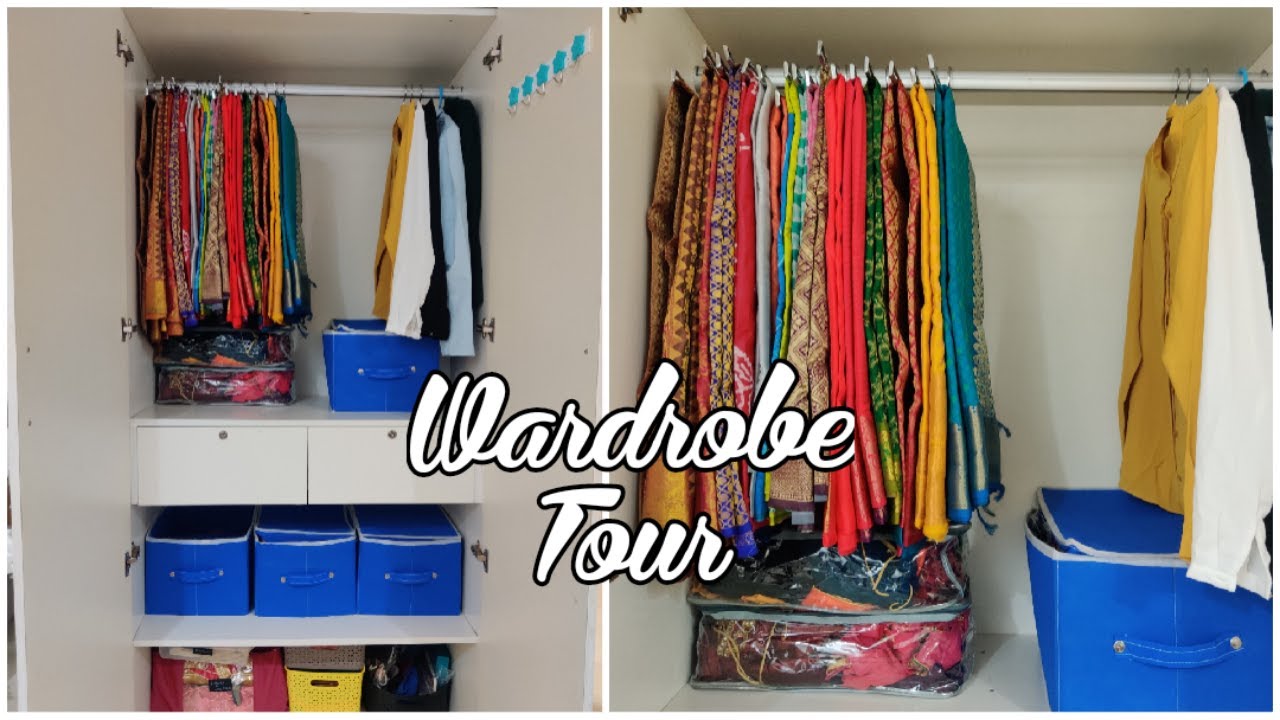 My Wardrobe 🥻👚👕👖👜Tour & Closet #Organization | How to Organize Sarees💁 ...