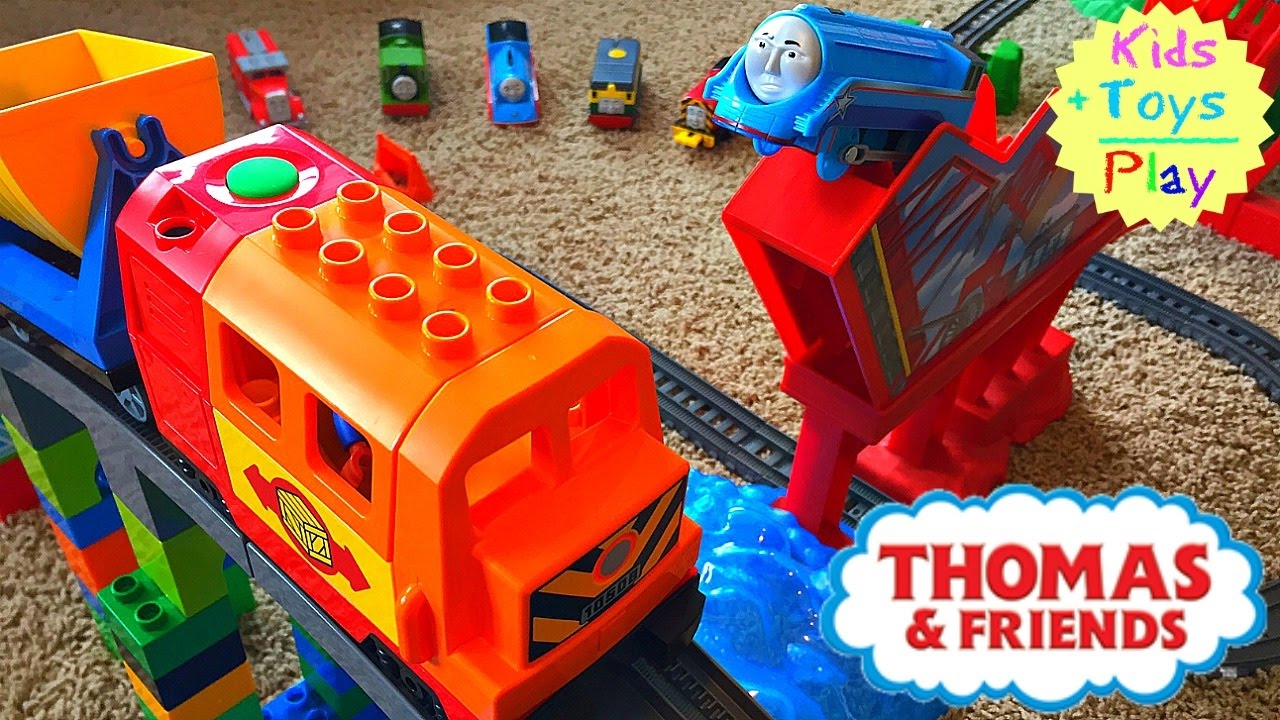 Thomas and Friends Playtime and Duplo Train Crashes with Busy Bee James ...