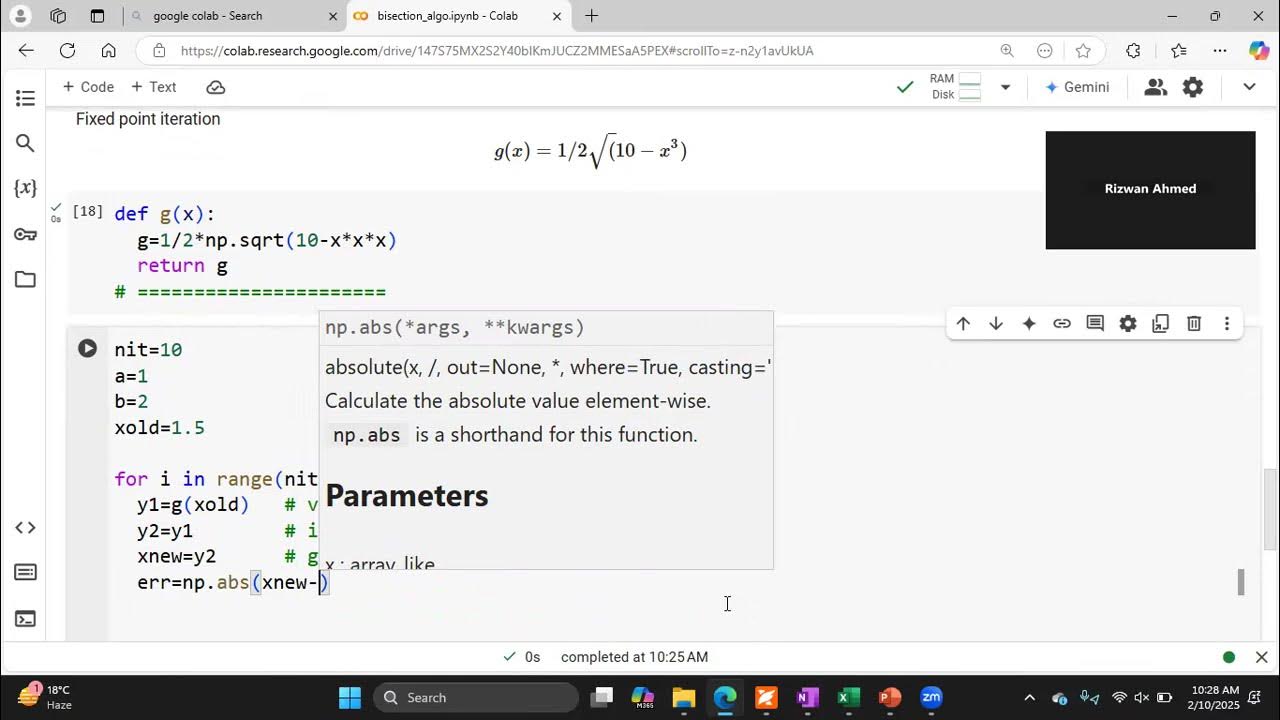 Fixed point Iteration-python - YouTube