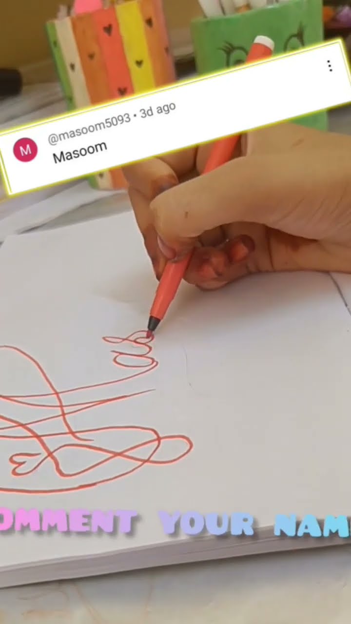 masoom name calligraphy 👍😁#arty yt - YouTube