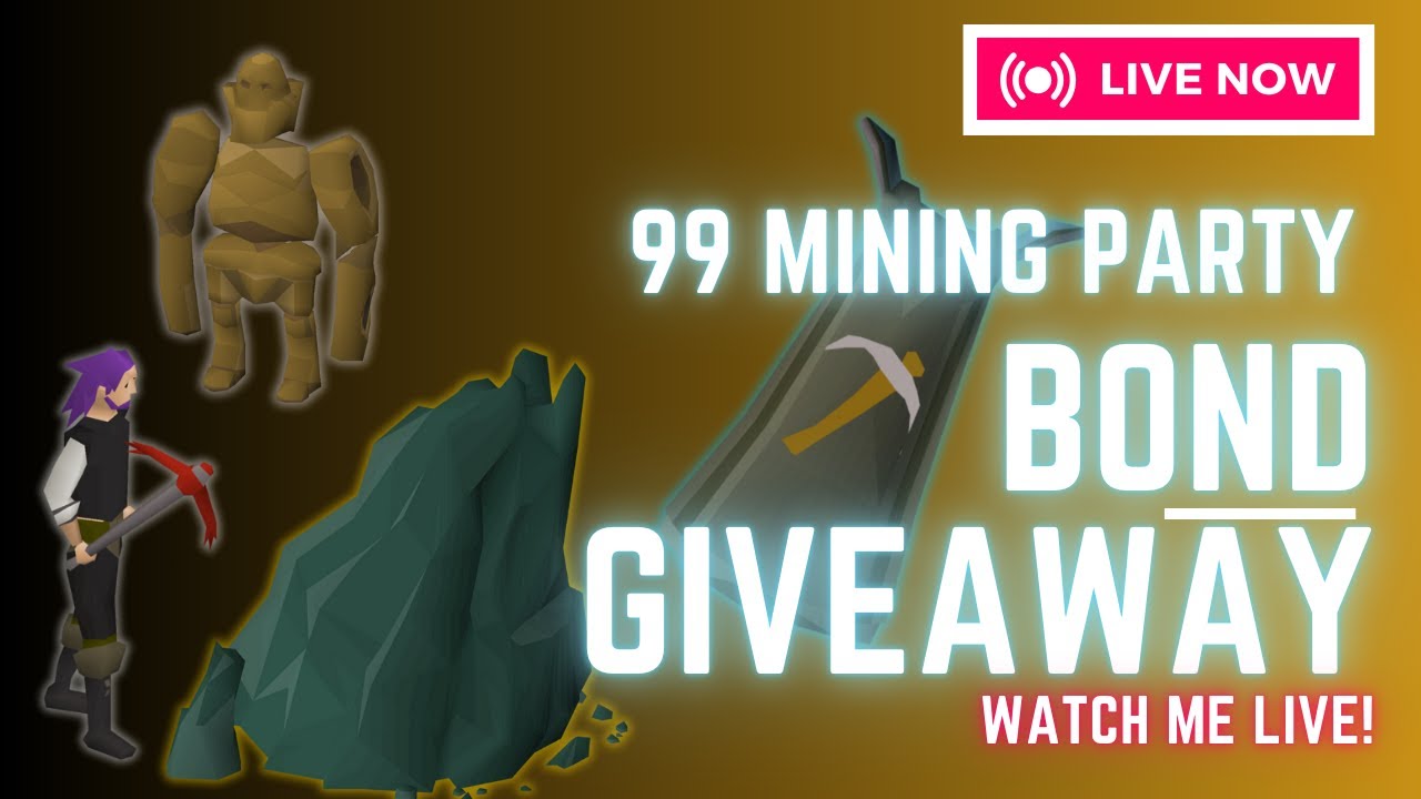 🔴99 Mining Party with Clue Opening and Bond Giveaway 🔴OSRS Livestream ...