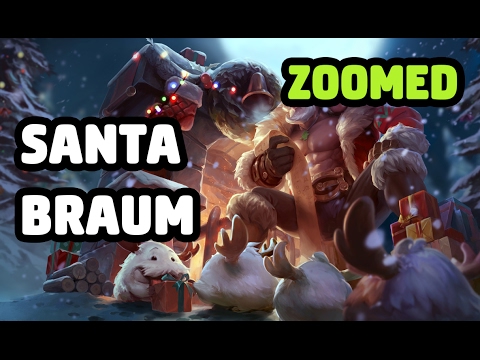 SANTA BRAUM SKIN ZOOMED SPOTLIGHT - LEAGUE OF LEGENDS - YouTube