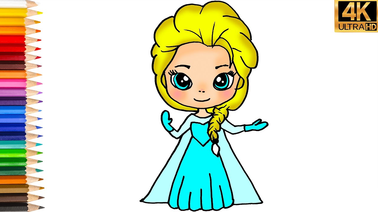 FROZEN ELSA RESMİ ÇİZİMİ ️ KARLAR ÜLKESİ ELSA NASIL ÇİZİLİR KOLAY 😍 ...